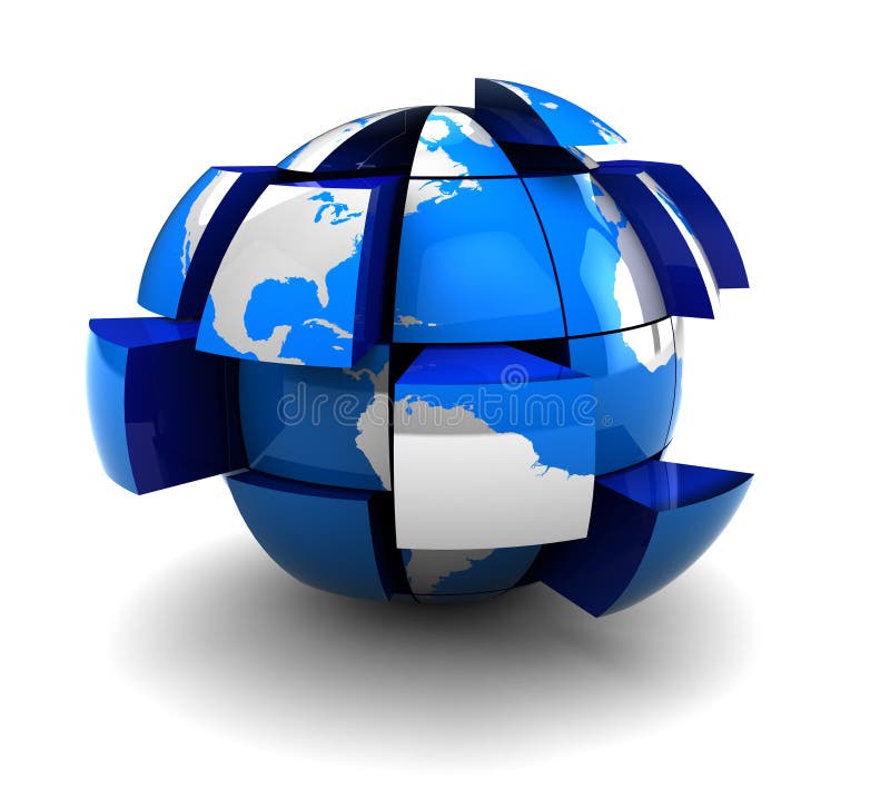 Earth Map Built by Digital Code, 3D Rendering Stock Illustration ...