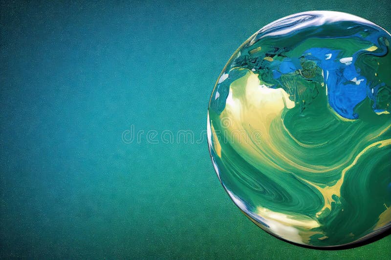 Abstract Earth Sphere with Painted Continents and Oceans on Background ...