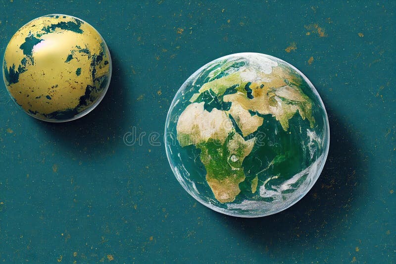 Abstract Earth Sphere with Painted Continents and Oceans on Background ...