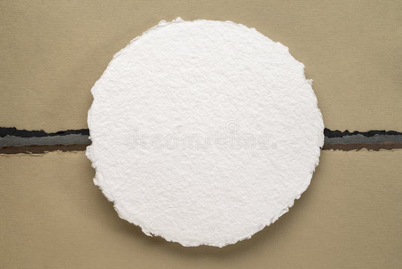 Abstract in Earth Tones with a Circular Watercolor Paper Stock Image ...