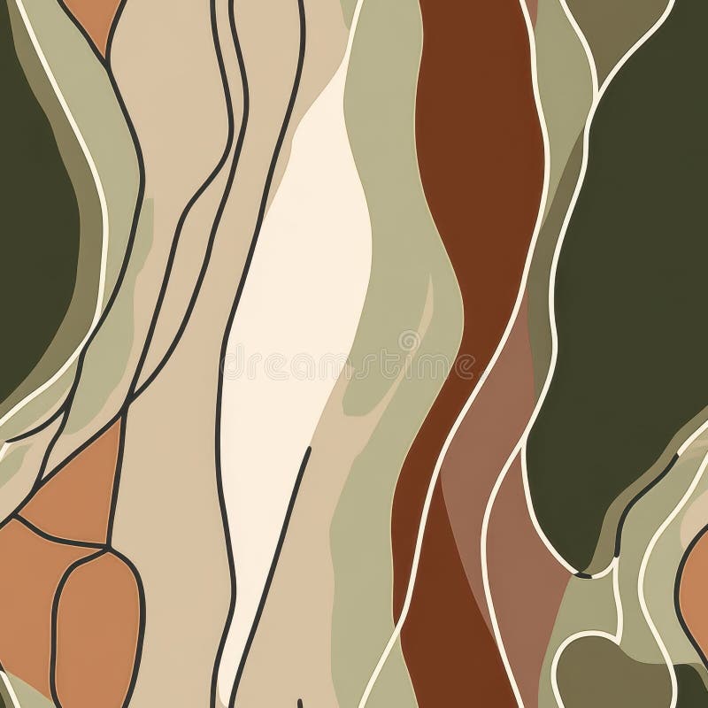 Abstract Earth Tones: Modern Organic Lines and Patterns in Contemporary ...