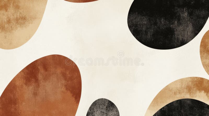 Abstract Earthy Shapes on a Soft Cream Background, Blending Colors and ...