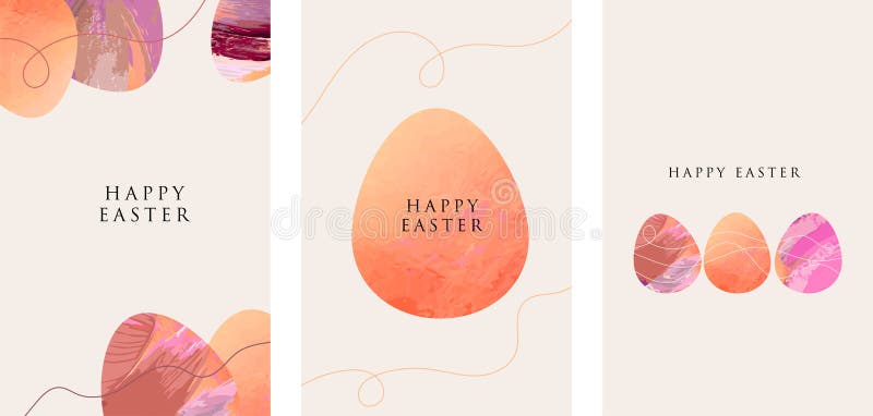 Abstract Easter Background, Aesthetic Painted Art Style Design with ...
