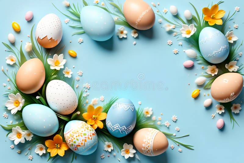 Abstract Easter Background, Easter Eggs. Stock Image - Image of bouquet ...