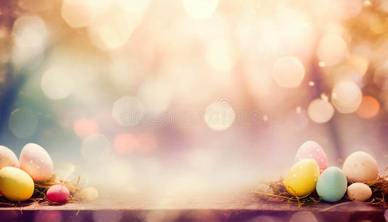 Abstract Easter Background, Easter Eggs and Boheh Lights. Ai Generated ...