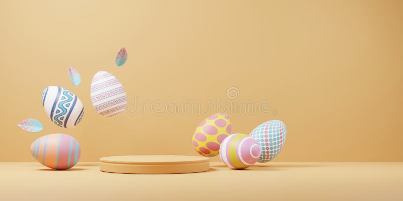 Abstract Easter Day Podium Platform for Product Display Showcase 3D ...