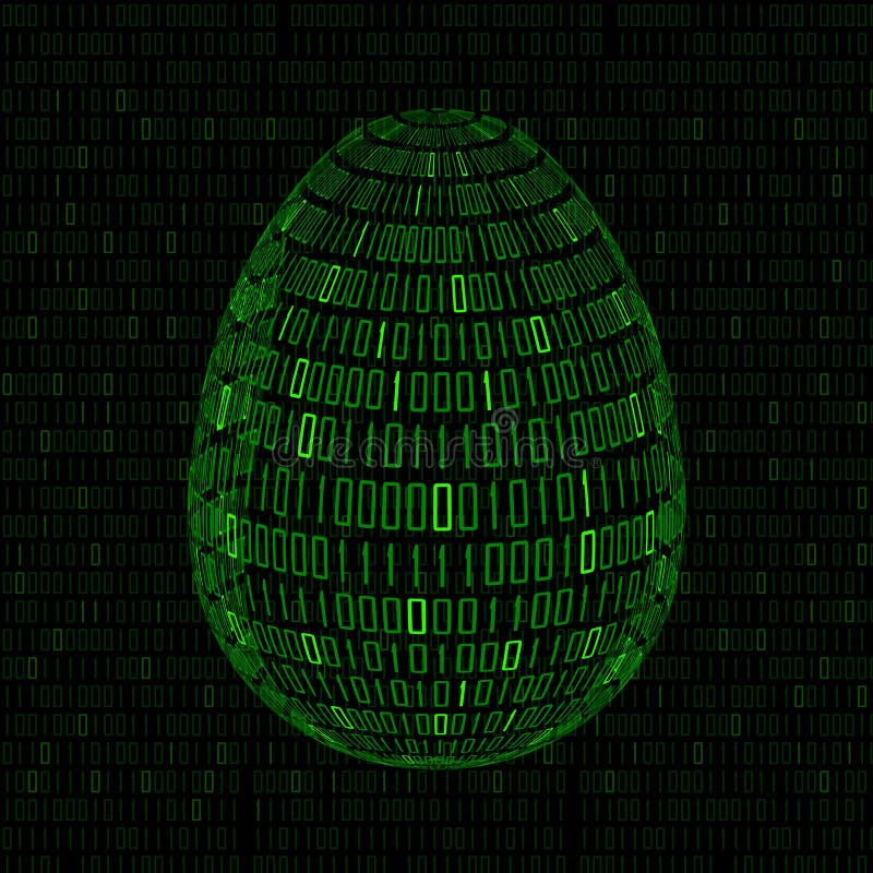 Abstract Easter Egg with Binary Code Inside. Happy Easter Stock Illustration - Illustration of ...