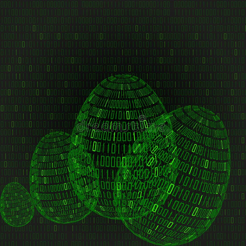 Abstract Easter Egg with Binary Code Inside. Happy Easter Stock Vector ...