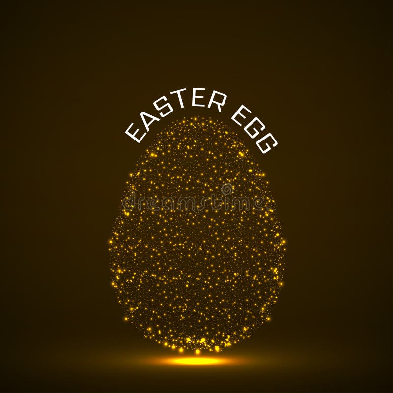 Abstract Easter Egg with Glowing Particles. Happy Easter Egg Stock Vector - Illustration of ...
