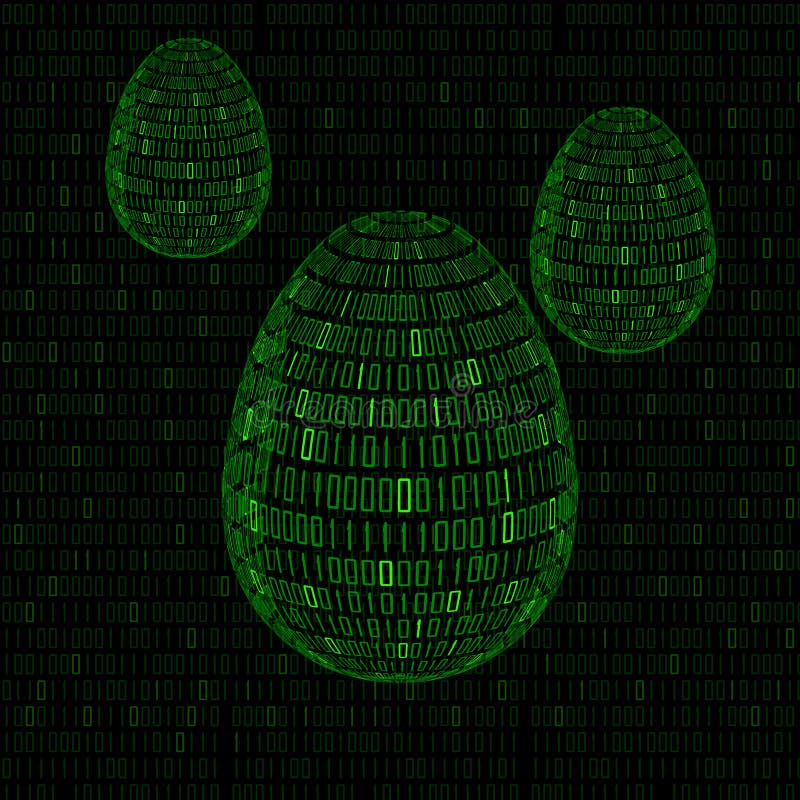 Abstract Easter Eggs with Binary Code Inside Stock Vector - Illustration of digital, design ...