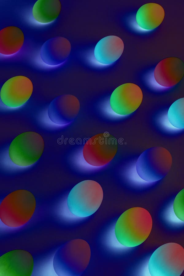 Abstract Easter Eggs Creative Pattern, Neon Colors, Cosmic Style. Stock ...