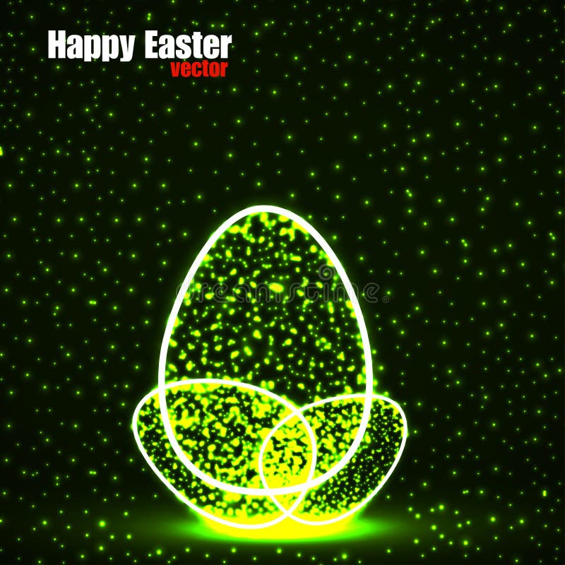 Abstract Easter Eggs with Glowing Particles. Happy Easter Egg Stock Vector - Illustration of ...