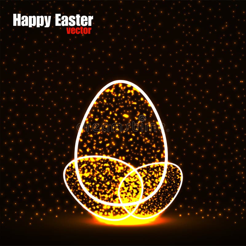 Abstract Easter Eggs with Glowing Particles. Happy Easter Egg Stock Vector - Illustration of ...