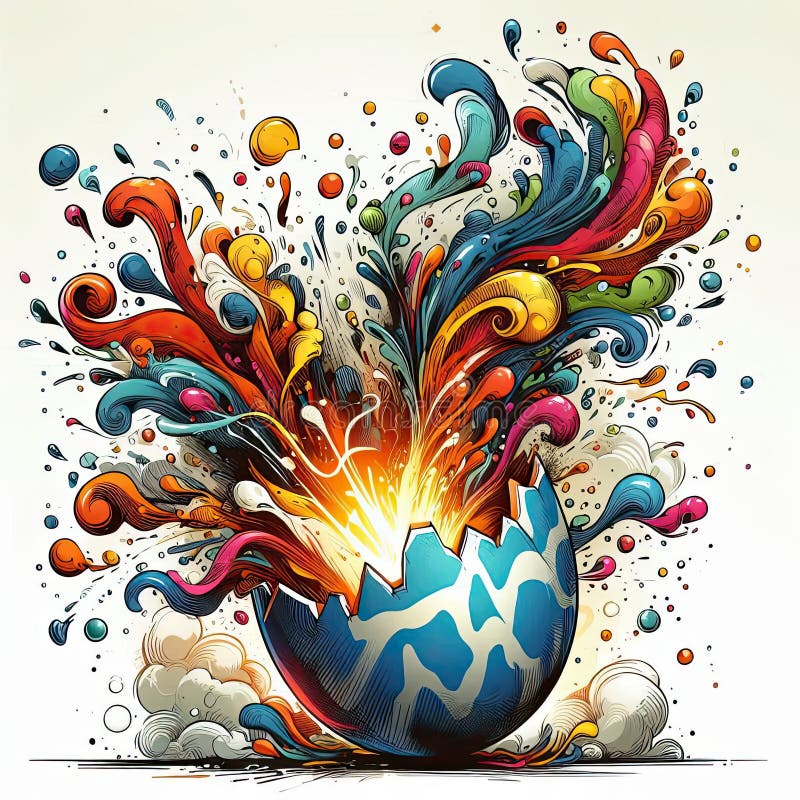 Abstract Easter Explosion with Fantasy Patterns Stock Illustration ...