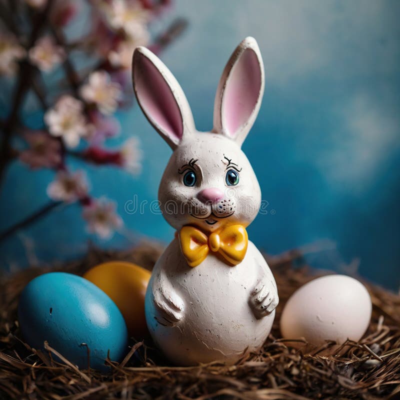 Abstract Easter Illustration with a Rabbit. Stock Photo - Image of ...