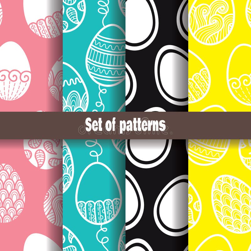 Abstract Easter Pattern Collection. Stock Vector - Illustration of cute ...