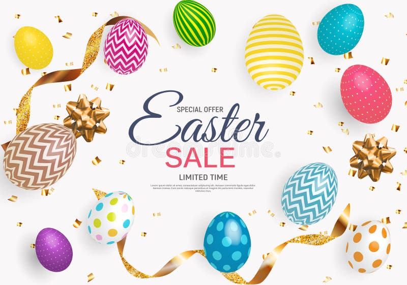 Abstract Easter Sale Template Background Vector Illustration Stock ...