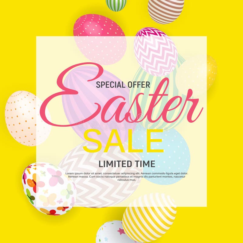 Abstract Easter Sale Template Background Vector Illustration Stock ...