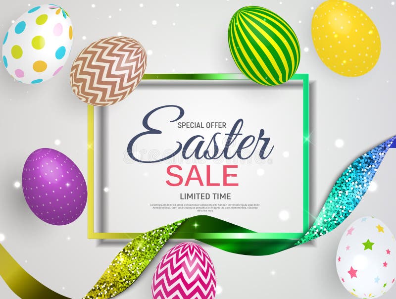 Abstract Easter Sale Template Background Vector Illustration Stock ...