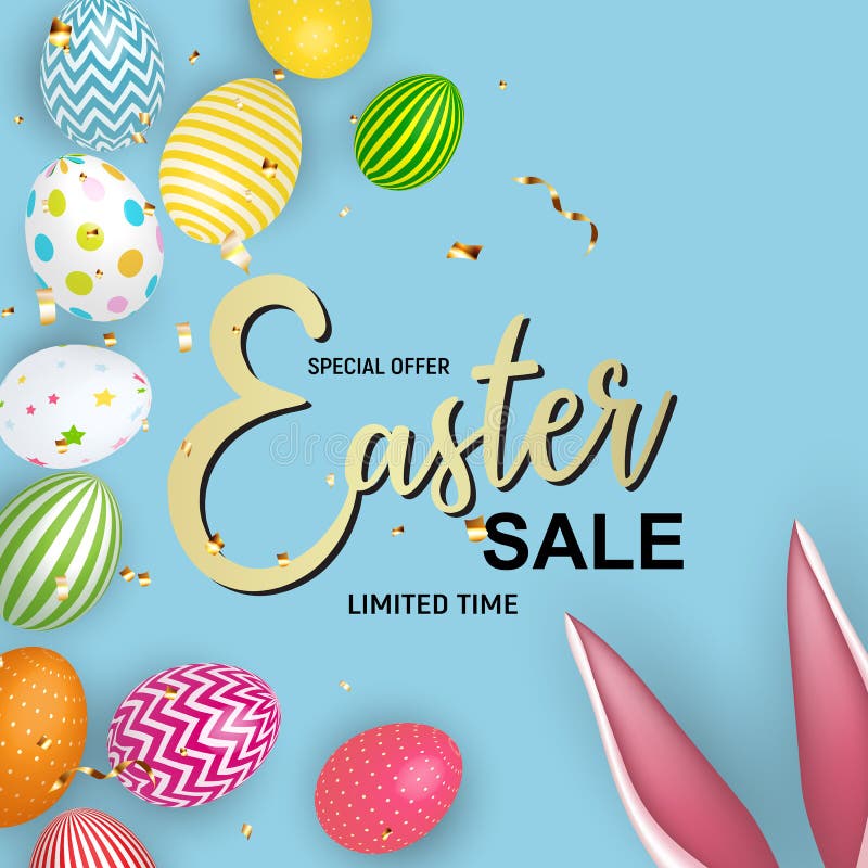 Abstract Easter Sale Template Background Vector Illustration Stock ...