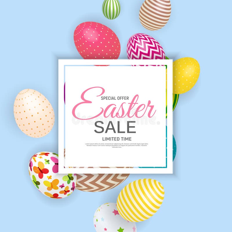 Abstract Easter Sale Template Background Vector Illustration Stock ...