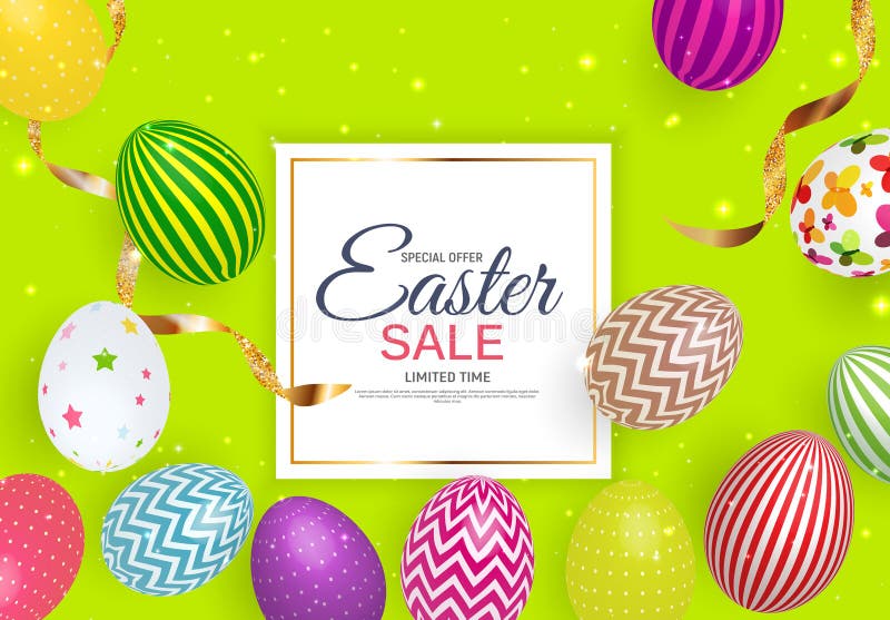 Abstract Easter Sale Template Background Vector Illustration Stock ...
