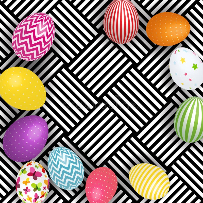 Abstract Easter Template Black and White Background Vector Illustration Stock Vector ...