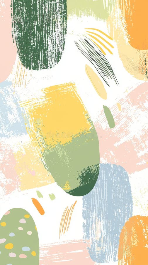 Abstract Easter Themed Design Background Featuring Organic Brushstrokes ...