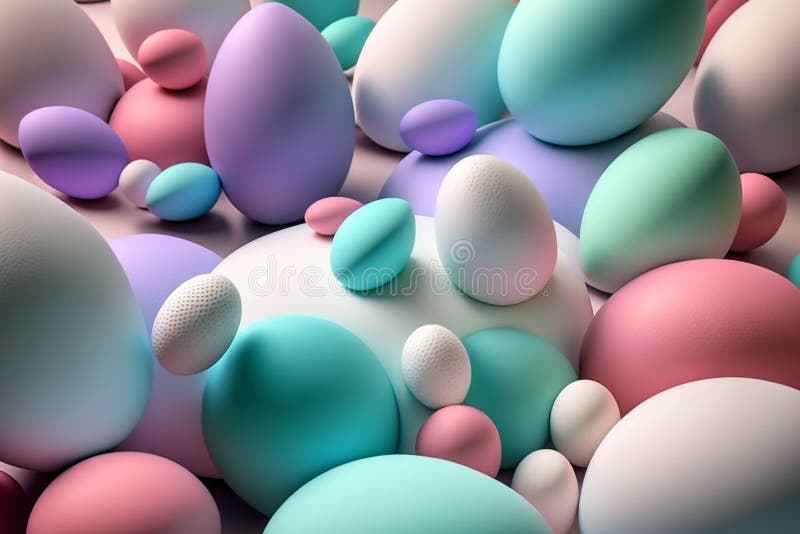 Abstract Easter Themed Wallpaper with Bright Pastel Geometric Egg ...