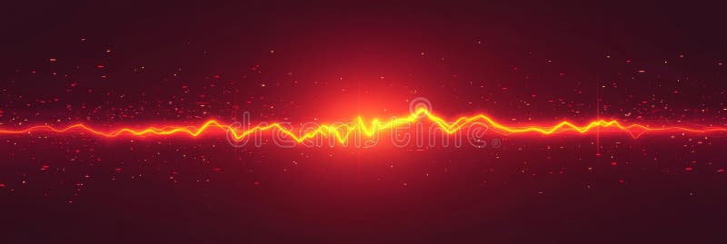 Abstract ECG Background, Vibrant Red and Yellow, Zigzag Line, Digital ...
