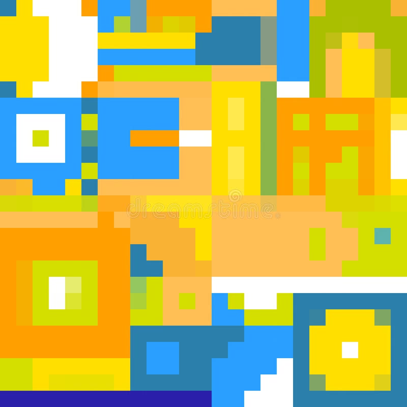 Abstract Eco Background. Simple Pixel Pattern. Mosaic Art with Squares ...