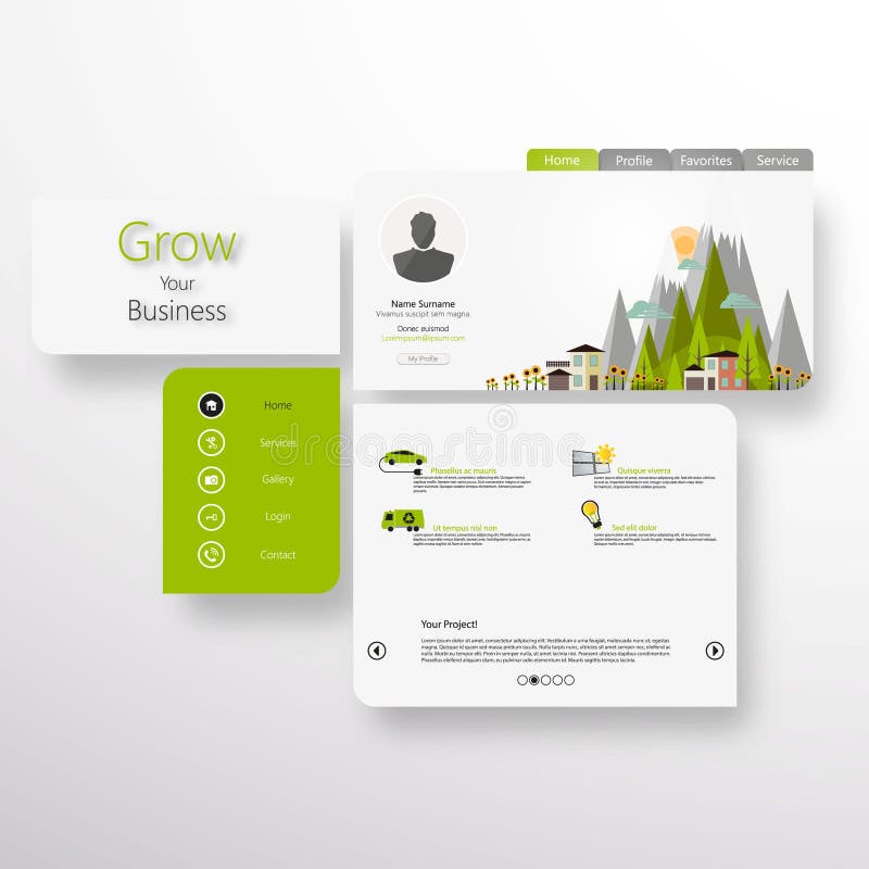 Website Template Open Notepad with Bookmarks Stock Vector ...