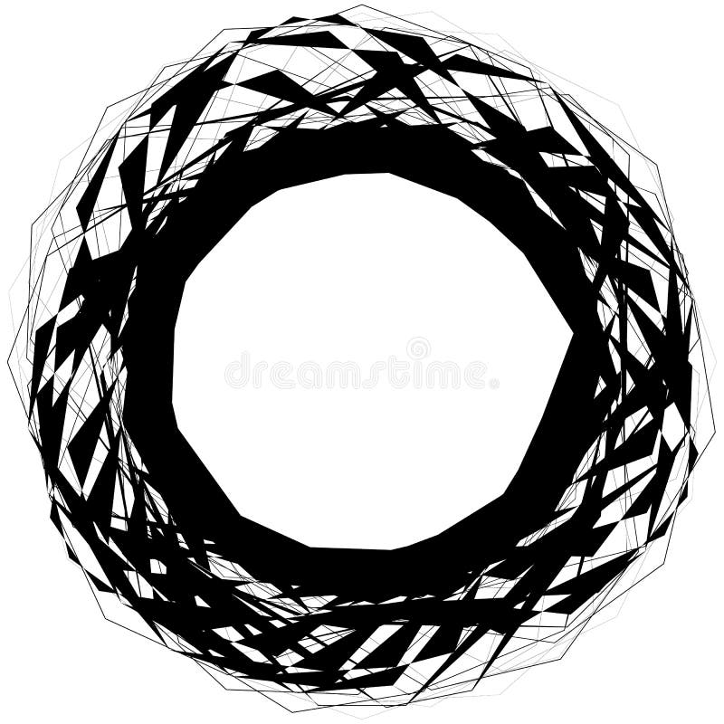 Abstract Edgy Circular Shape, Element Isolated on White. Random Stock ...