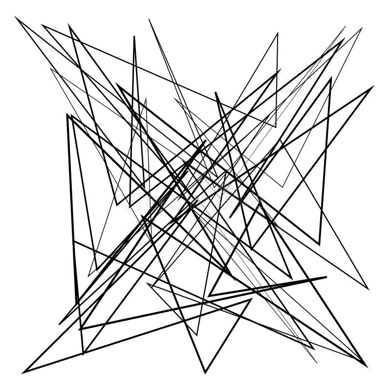 Abstract Edgy, Geometric Line Art. Angular Random, Chaotic Lines. Spiky ...