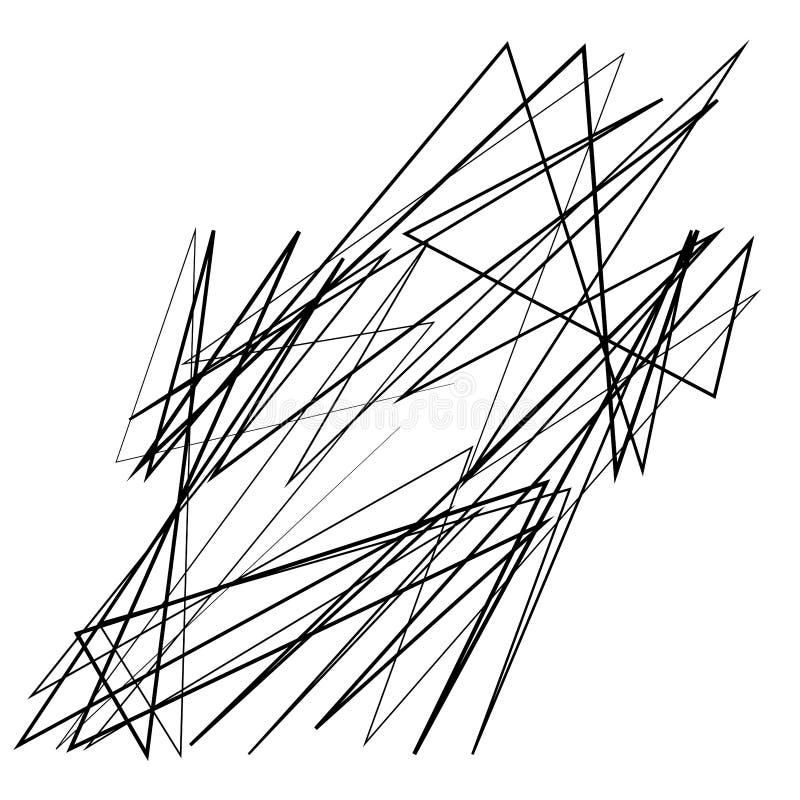Abstract Edgy, Geometric Line Art. Angular Random, Chaotic Lines. Spiky ...