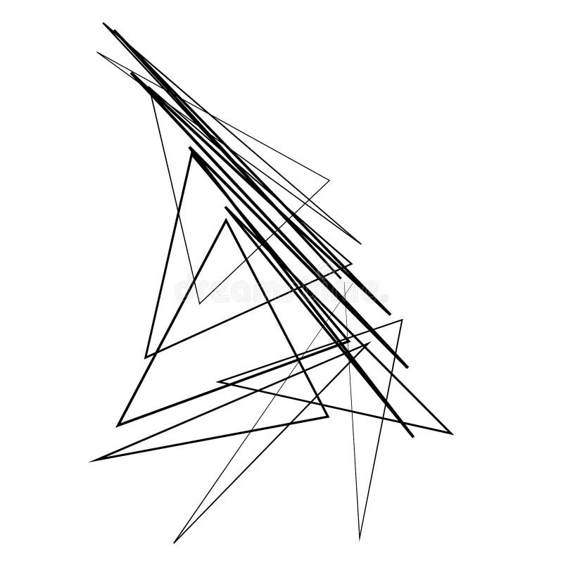Abstract Edgy, Geometric Line Art. Angular Random, Chaotic Lines. Spiky ...