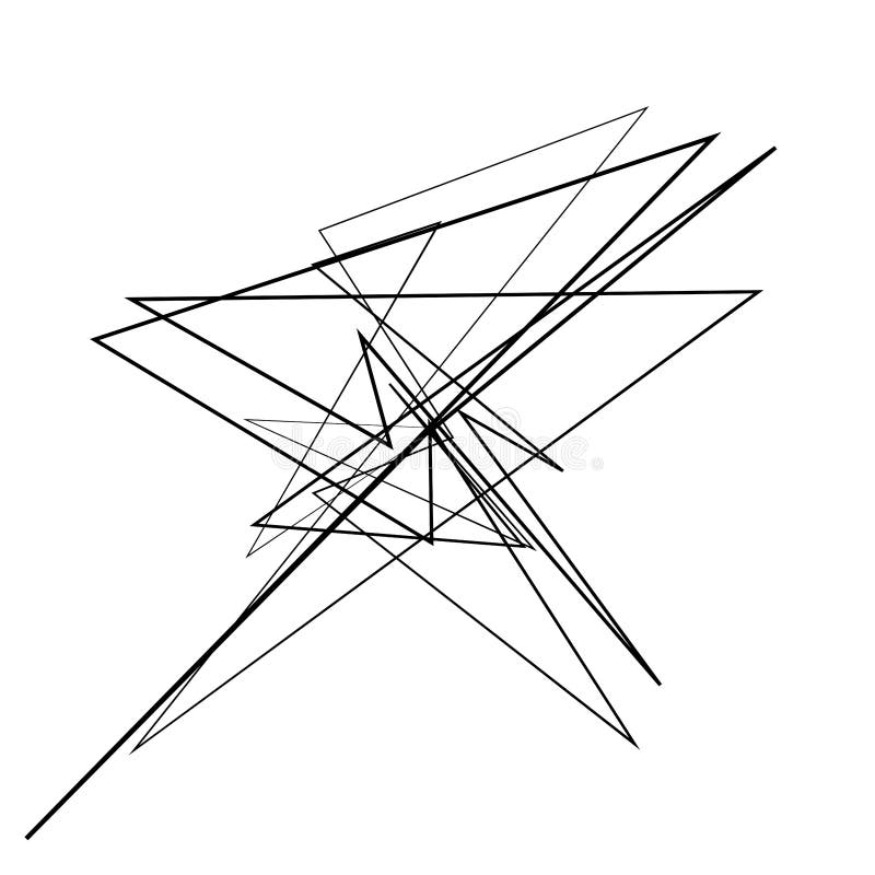 Abstract Edgy, Geometric Line Art. Angular Random, Chaotic Lines. Spiky ...