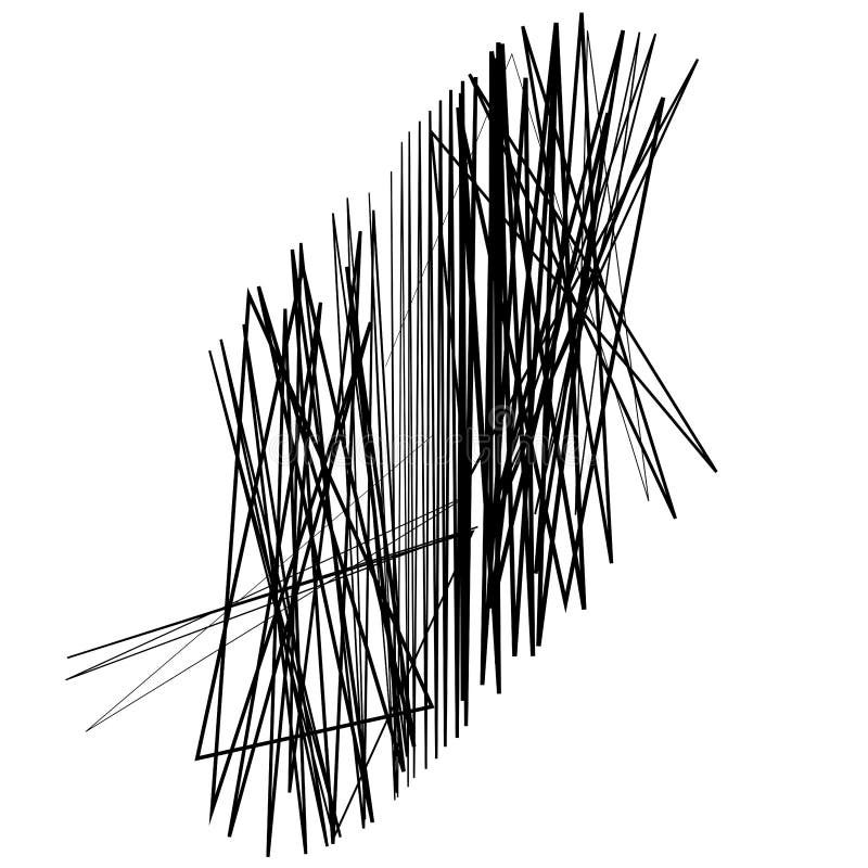 Abstract Edgy, Geometric Line Art. Angular Random, Chaotic Lines. Spiky ...