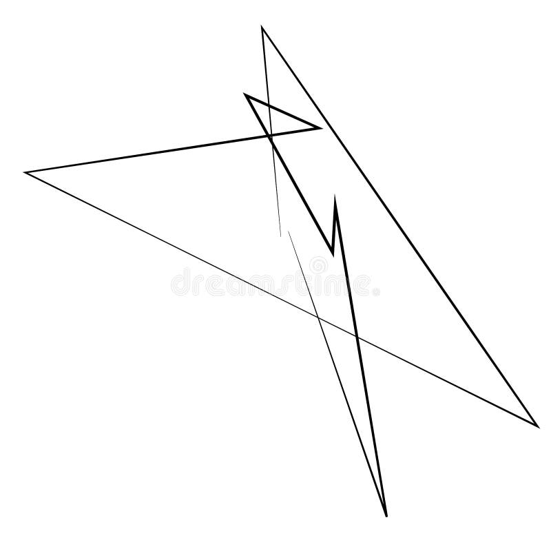 Abstract Edgy, Geometric Line Art. Angular Random, Chaotic Lines. Spiky ...