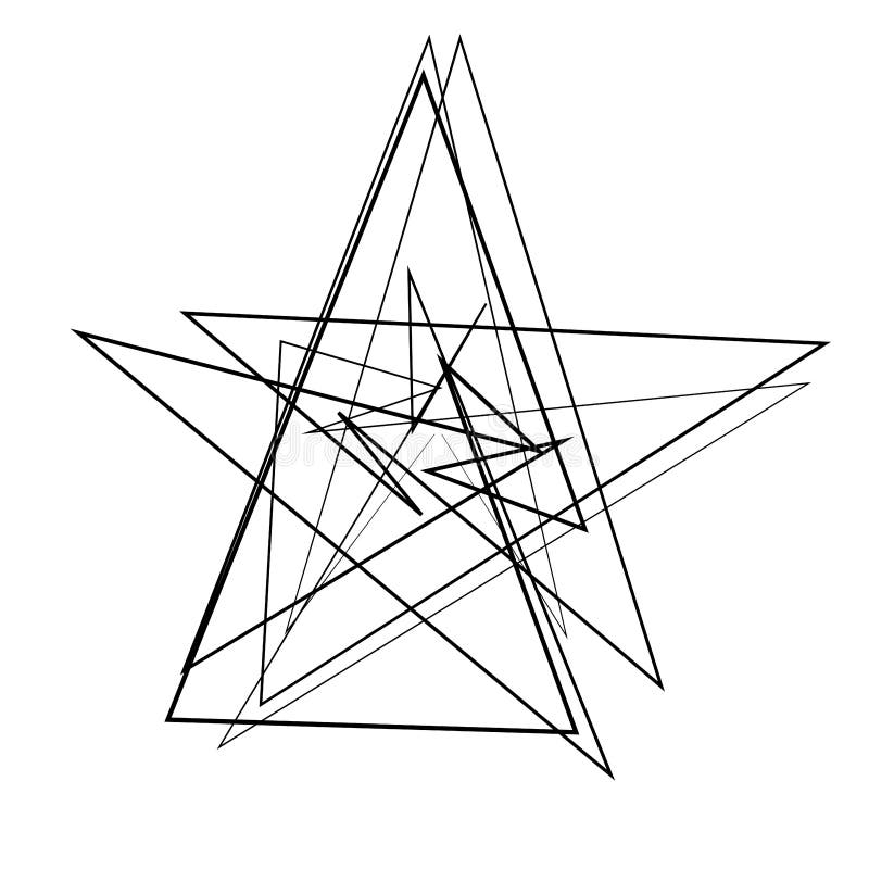 Abstract Edgy, Geometric Line Art. Angular Random, Chaotic Lines. Spiky ...