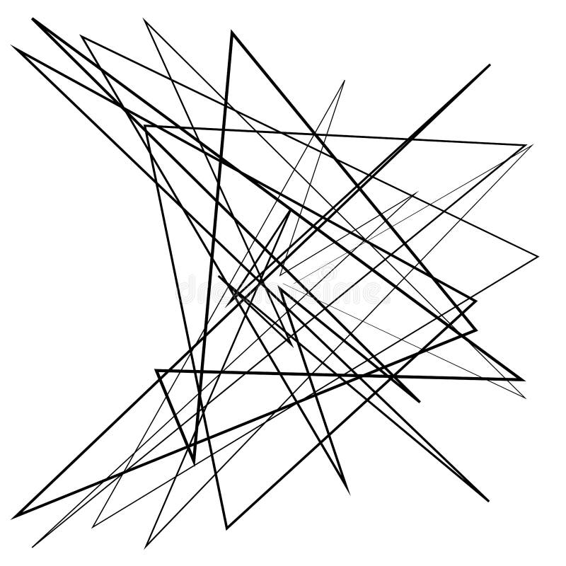 Abstract Edgy, Geometric Line Art. Angular Random, Chaotic Lines. Spiky ...