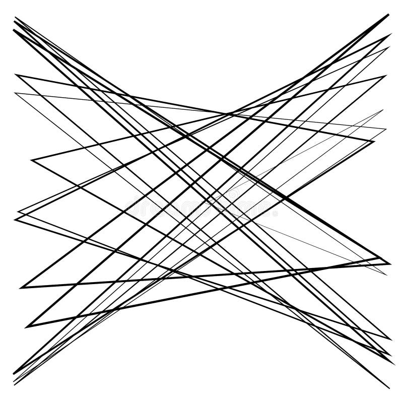 Abstract Edgy, Geometric Line Art. Angular Random, Chaotic Lines. Spiky ...