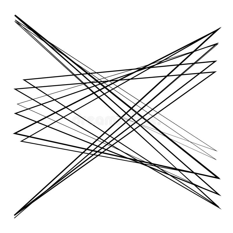 Abstract Edgy, Geometric Line Art. Angular Random, Chaotic Lines. Spiky ...