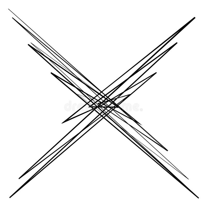 Abstract Edgy, Geometric Line Art. Angular Random, Chaotic Lines. Spiky ...