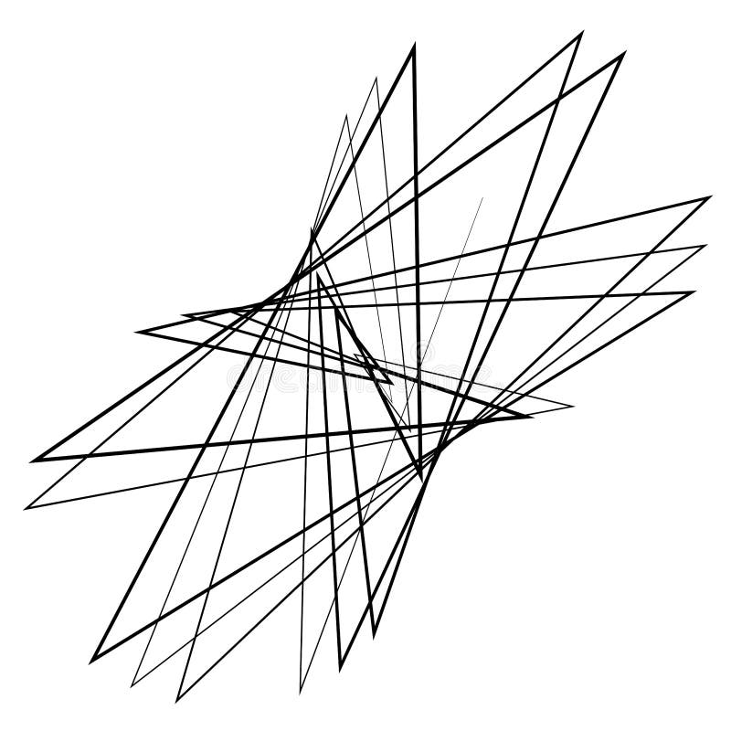 Abstract Edgy, Geometric Line Art. Angular Random, Chaotic Lines. Spiky ...