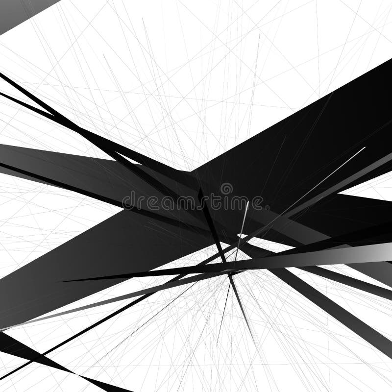 Abstract Edgy, Geometric Vector Art, Monochrome Angular Illustration ...