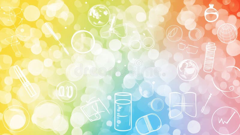 Abstract Education Background Pastel Tones, Icons of Science, Art, and ...