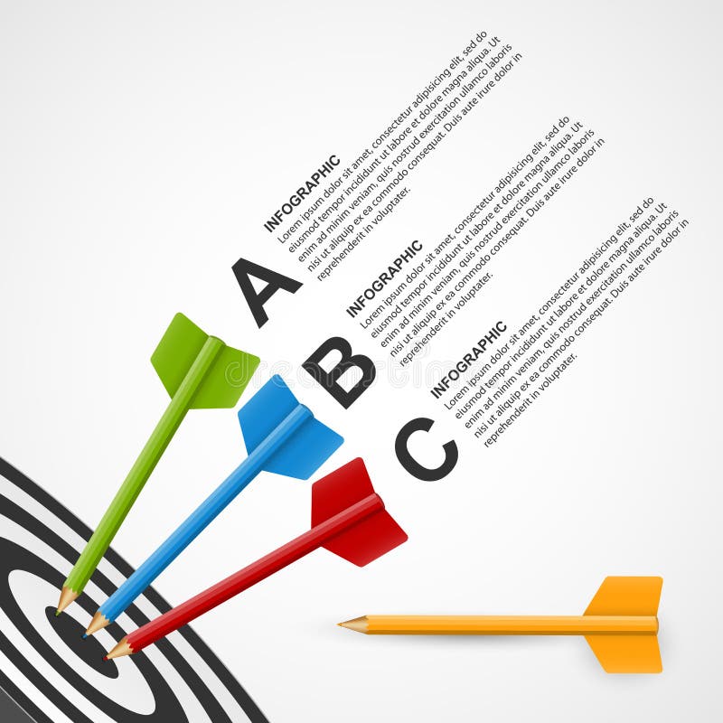 Abstract Education Infographic Template Target with Pencils. Stock ...