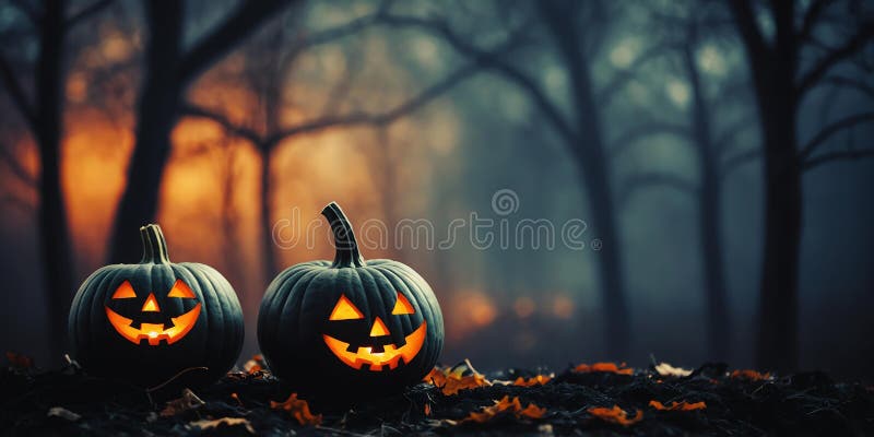 Abstract Eerie Glowing Black Lined Up Hallowe Ai Generated Stock ...