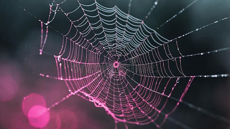 Abstract Eerie Glowing Pink Closeup of a Spid Ai Generated Stock ...